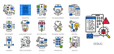 Premium Vector Web App Develop And Optimization Color Line Icons