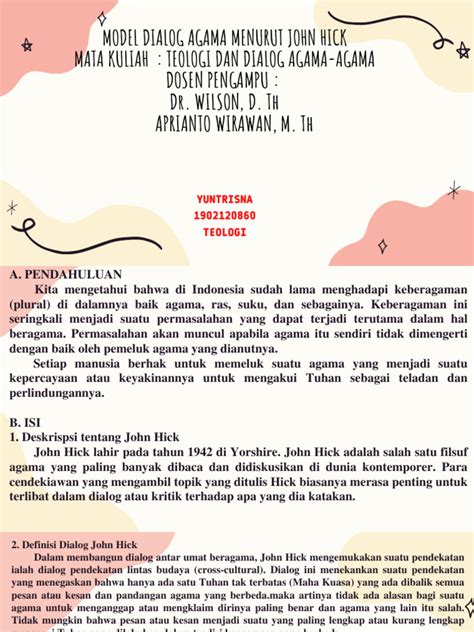 Teologi Dan Diaog Agama Agama Pdf