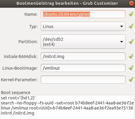 Grub How To Configure A GRUB Boot Entry To Boot Encrypted Ubuntu Partition Ask Ubuntu