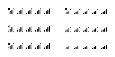 Signal Strength Indicator Bar Icon Vector Mobile Phone Network Level Sign Symbol 34850225