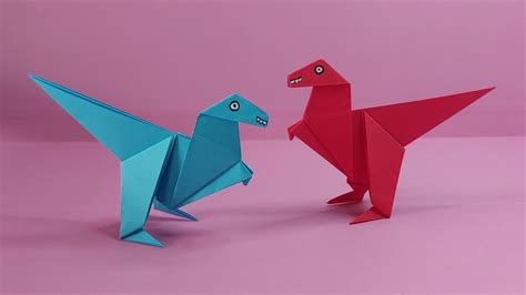 How To Make Origami T Rex Dinosaur Cara Membuat Origami Dinosaurus T