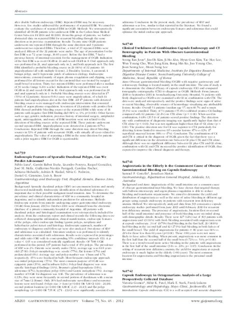 Pdf Sa1741 Angioectasia In The Elderly Is The Commonest Cause Of