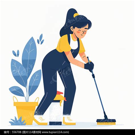 卡通扫地的清洁人员图片114