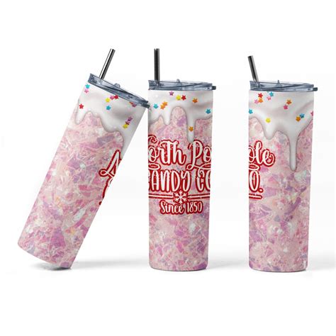 North Pole Candy Co Tumbler Whipped Cream Drip With Sprinkles Christmas Tumbler Etsy