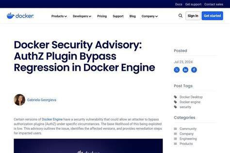 Dockerに認証バイパスの脆弱性が5年間潜在、アップデートを Tech（テックプラス）
