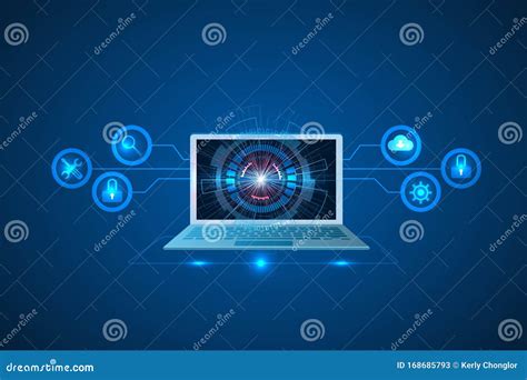 Computer Science Digital Technology On Abstract Background Stock