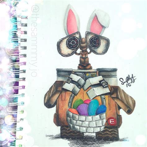 Wall•e As A Bunny Drawing By Thesammmyjo Instagram Walle Easter