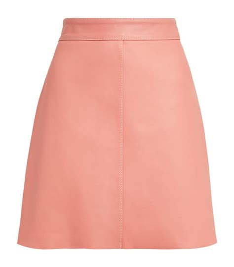 Womens Weekend Max Mara Pink Leather Mini Skirt Harrods Uk