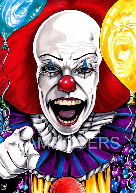 Pennywise The Clown A4 Poster Stephen King IT Artwork By Etsy