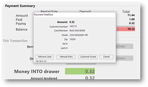 Overview Of The Payment Interface Window