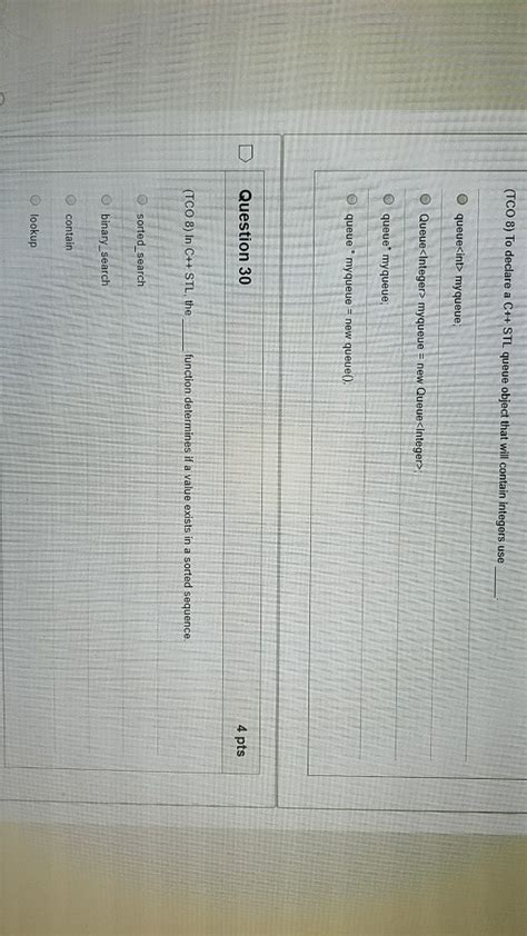 Solved Tco To Declare A C Stl Queue Object That Will Chegg