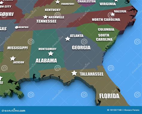 Mapa Representativo Tridimensional De Usa Stock de ilustración
