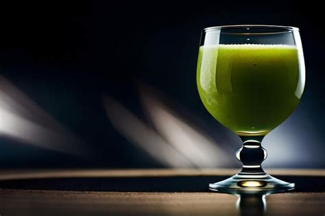 Premium Ai Image A Glass Of Lime Juice Is Half Full Of A Lime Juice