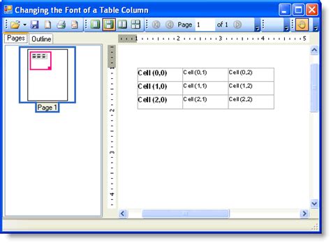 Changing The Font Of A Table Column