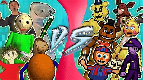 Baldis Basics Vs Five Nights At Freddys Part 1 Baldis Basics Research Cartoon Fight Club