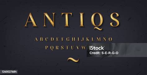 우아한 빈티지 안티 쿼 로마 글꼴 클래식 세리프 서체 영어 알파벳 오래된 청동 문자 세트 벡터 그림입니다 컴퓨터 글자에 대한 스톡 벡터 아트 및 기타 이미지 Istock