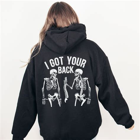 Elder Emo Hoodie Funny Skeleton Back Design Hoodie I Got Your Back