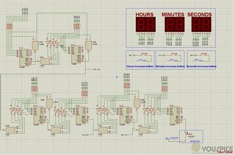 digital clock without microcontroller youspice