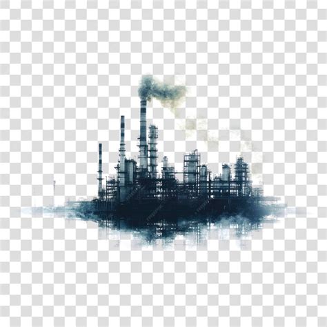 Industrial Refinery With Smoke Emissions Premium Ai Generated Psd