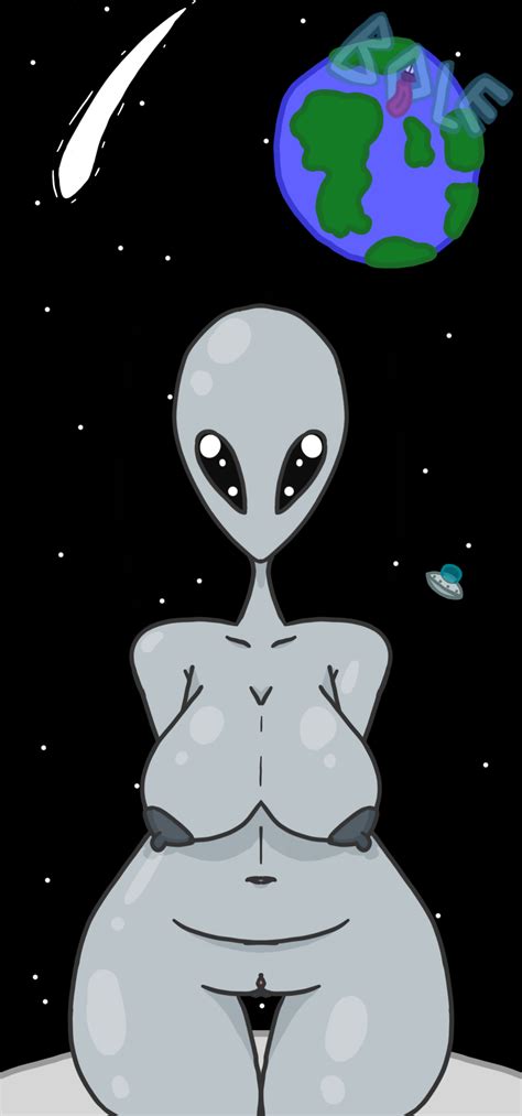 Rule 34 Alien Arms Behind Back Big Breasts Earth Naked Shooting Star Standing Thick Thighs Ufo