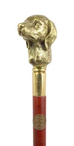 Spazierstock Bronzeskulptur Hund Gehstock Flanierstock 90cm Antik Stil