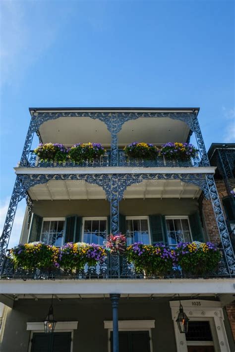 Beautiful Facade Of House In The French Quarter Of New Orleans USA