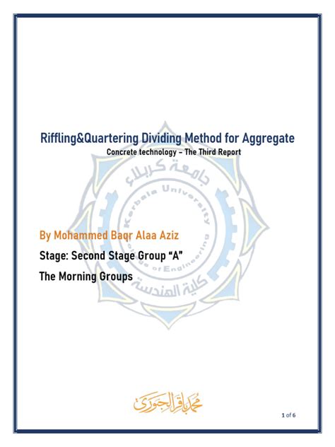 Rifflingandquartering Dividing Method For Aggregate Pdf Construction Aggregate Gravel