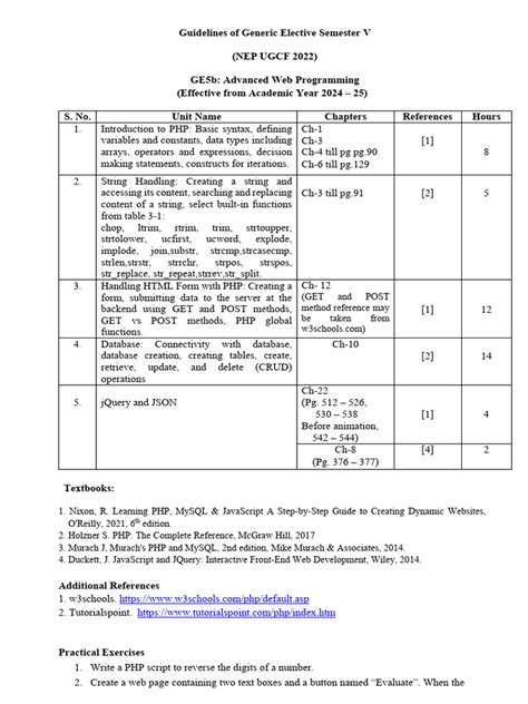 Guidelines Advancedwebprogramming Pdf Php String Computer Science