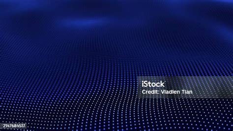 Abstract Blur Point Waves Oscillation Abstract Glowing Digital Cyber Wave Made Of Particles And