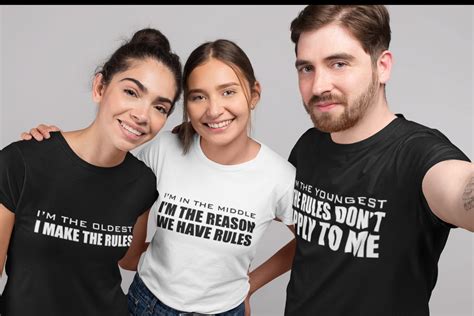 Sibling Rules Adults Novelty Tshirt Funny Joke Gift Brother Babe Family Etsy UK