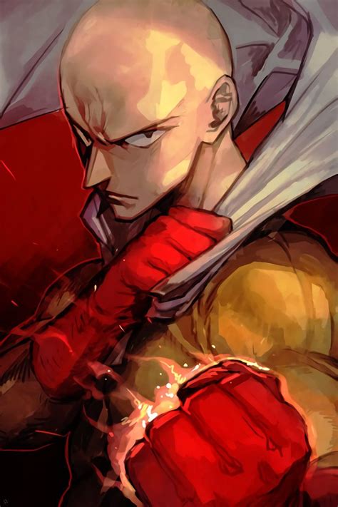 One Punch Man Saitama By Hankuri Saitama Rwby Sfondo Per Iphone