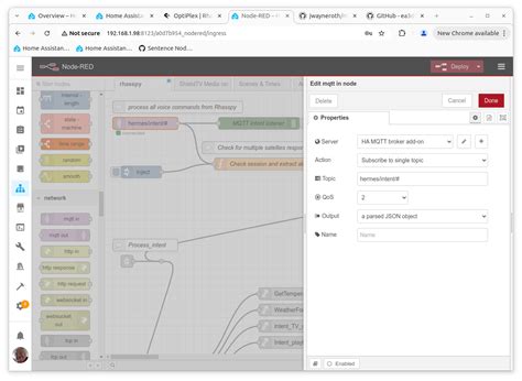 Node Red Connected Fail Help Rhasspy Voice Assistant