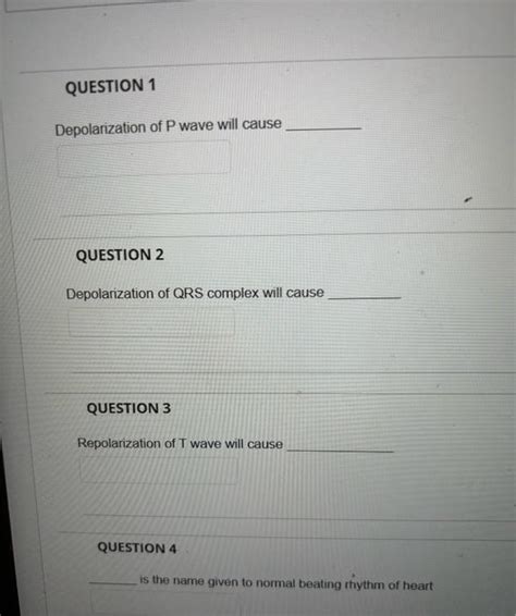 Solved Depolarization Of P Wave Will Cause Question 2