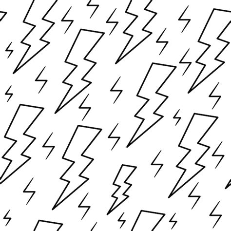 Premium Vector Thunderbolt Doodle Seamless Pattern