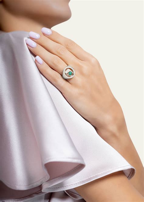 Procaccia Jewelry 18k Gold Hebrew Resh Initial Signet Ring Bergdorf Goodman