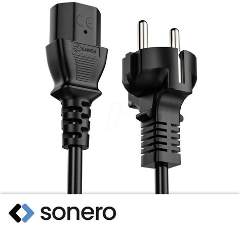 Son C13g 030b Mains Cable Earthed Contact Plug Socket C13 Black 3 0 M At Reichelt Elektronik