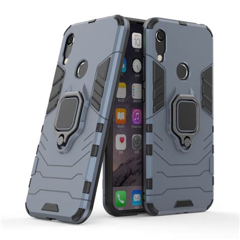 Чехол Ring case для Honor 8A бронированный бампер с кольцом темно-синий ...