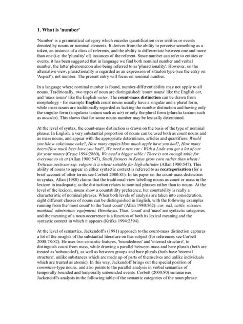 Anna Kibort And Greville G Corbett Pdf Grammatical Number Plural