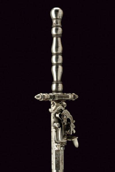 Combination Dagger With Flintlock Gun Dated 19th Tumbex