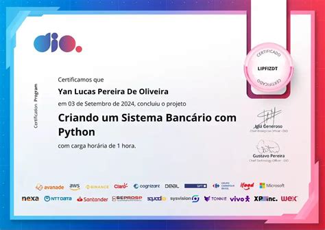 Yan Oliveira On Linkedin Criando Um Sistema Bancário Com Python