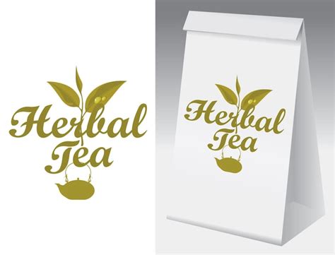 Premium Vector Packaging With Label For Herbal Tea