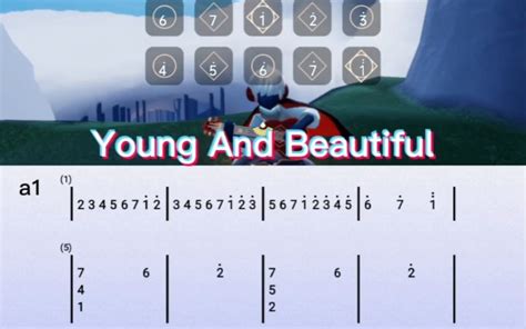 sky光遇琴谱Young And Beautiful完整琴谱教程 哔哩哔哩 bilibili