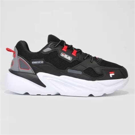 Tenis Fila Street Fit Masculino Pretobranco Shopee Brasil