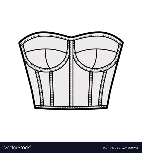 Corset Style Bustier Top Technical Fashion Vector Image