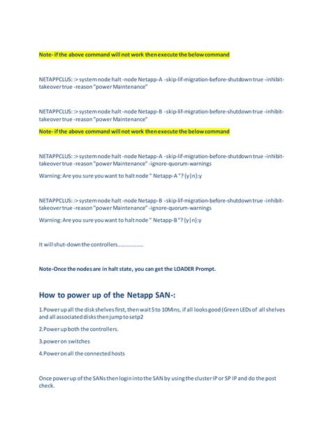 How To Shutdown The Netapp San 8 3 And 9 2 Version Docx