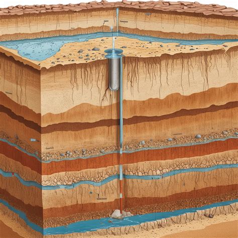 Crosssection Diagram Earths Surface And Groundwater Layers Ai Art