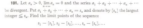 Sequences And Series Limit Points Of Fractional Parts Of Diverging