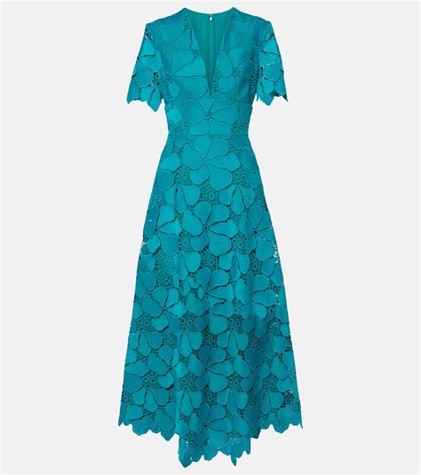 Broderie Anglaise Maxi Dress In Blue Elie Saab Mytheresa
