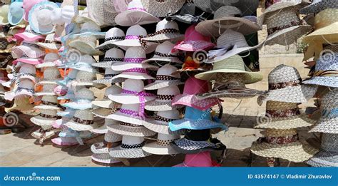 Women S Hats For Sun Protection Stock Image Image Of Bazaar Tourism