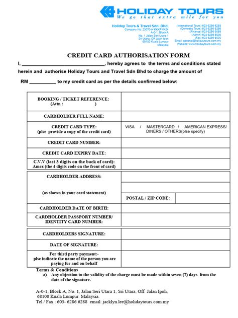 Credit Card Authorisation Form Pdf Credit Card American Express